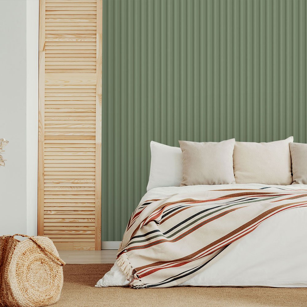 Decorwall Vari Wave Sage Green Slat Panel - The Wall Panel Company