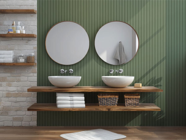 Decorwall Vari Wave Sage Green Slat Panel - The Wall Panel Company